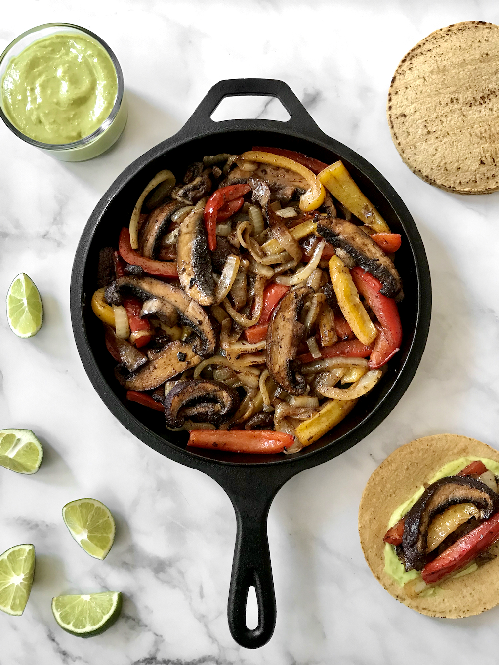Portobello Fajitas with Habanero Avocado Crema – What's Cooking with Kelli