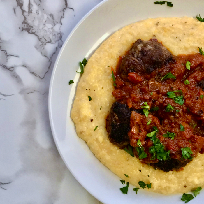 Hidden Liver Meatballs with Red Wine Tomato Sauce over Bone Broth ...